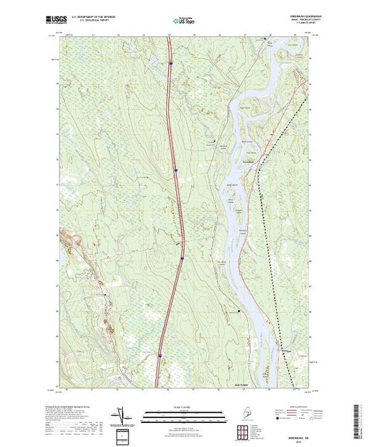 US Topo 7.5-minute map for Greenbush ME – American Map Store