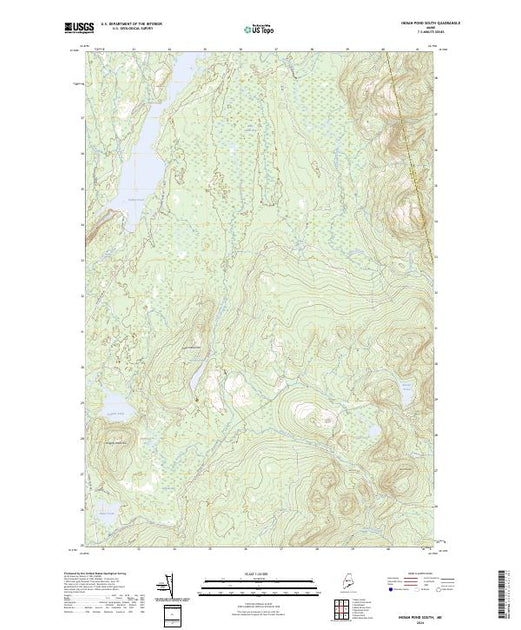 US Topo 7.5-minute map for Indian Pond South ME – American Map Store