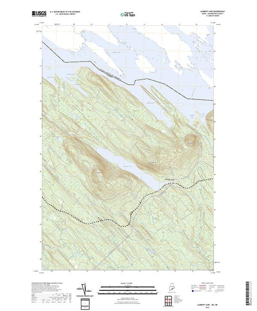 US Topo 7.5-minute map for Lambert Lake MENB – American Map Store