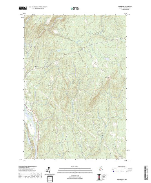 US Topo 7.5-minute map for Mahoney Hill ME – American Map Store