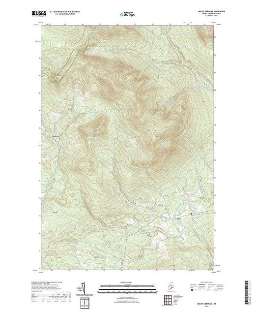 US Topo 7.5-minute map for Mount Abraham ME – American Map Store
