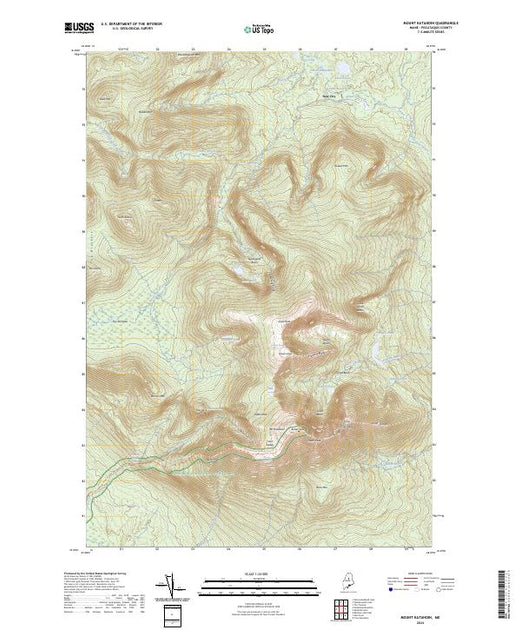 US Topo 7.5-minute map for Mount Katahdin ME – American Map Store