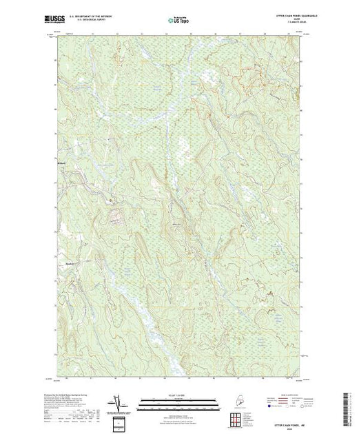 US Topo 7.5-minute map for Otter Chain Ponds ME – American Map Store