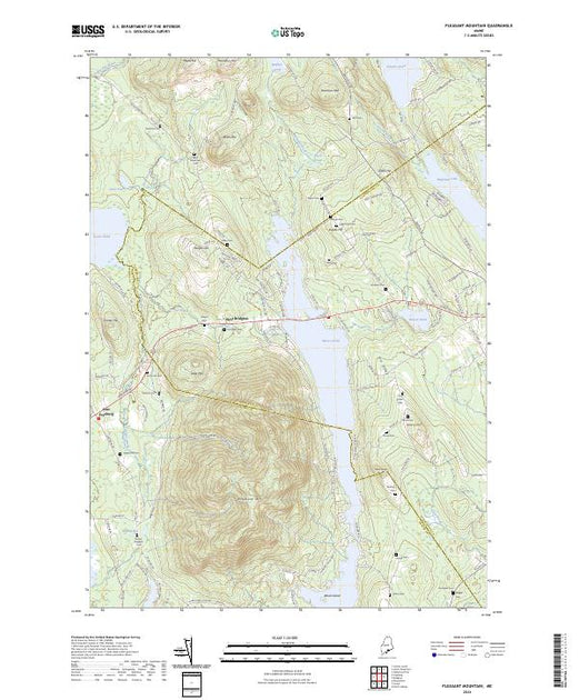 US Topo 7.5-minute map for Pleasant Mountain ME – American Map Store