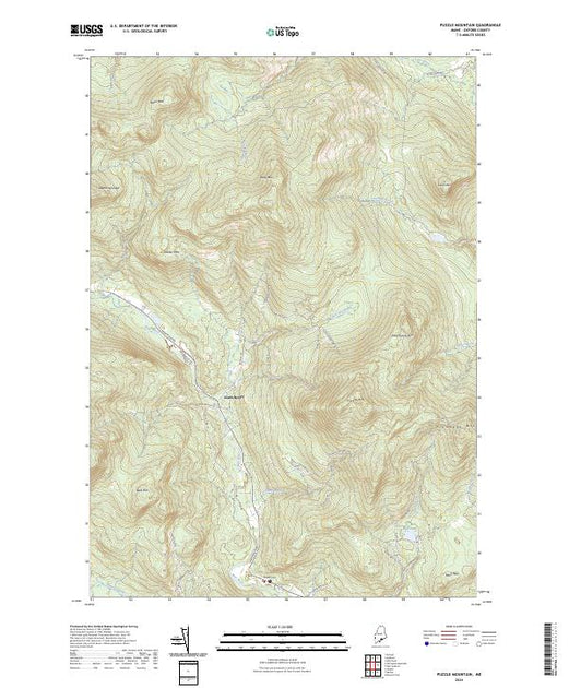 US Topo 7.5-minute map for Puzzle Mountain ME – American Map Store