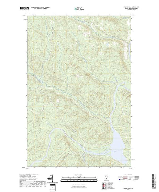 US Topo 7.5-minute map for Round Pond ME – American Map Store