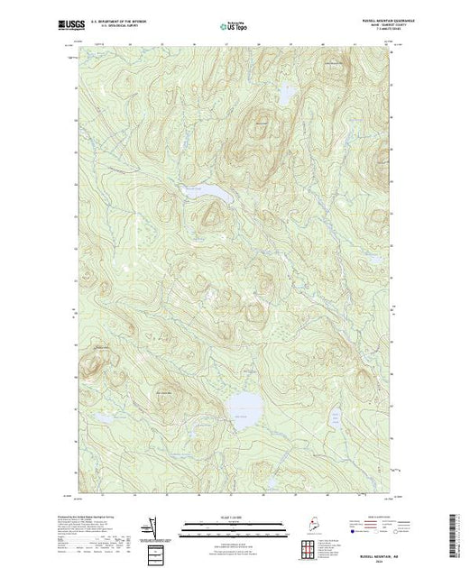 US Topo 7.5-minute map for Russell Mountain ME – American Map Store