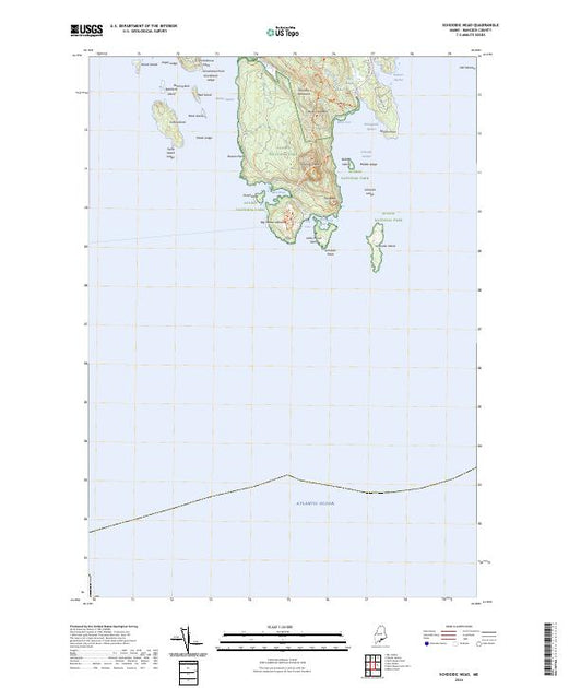 US Topo 7.5-minute map for Schoodic Head ME – American Map Store