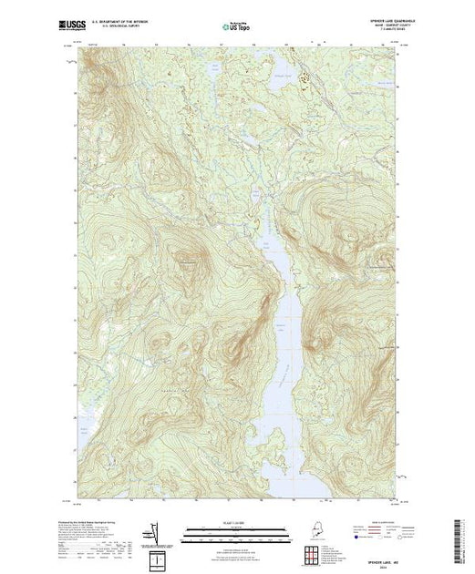 US Topo 7.5-minute map for Spencer Lake ME – American Map Store