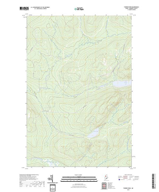 US Topo 7.5-minute map for Turner Pond ME – American Map Store