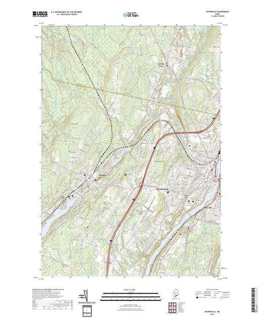 US Topo 7.5-minute map for Waterville ME – American Map Store