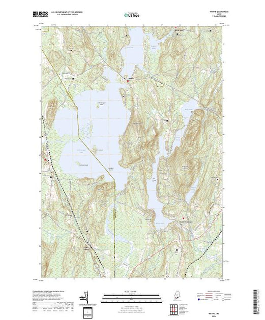US Topo 7.5-minute map for Wayne ME – American Map Store