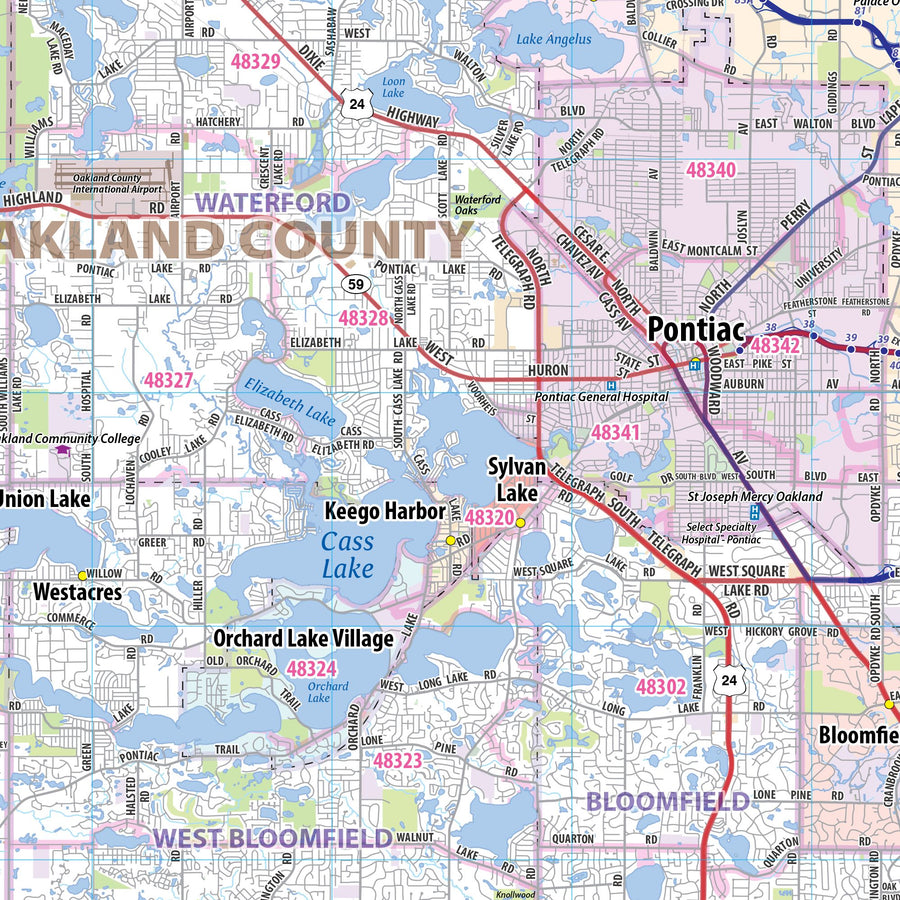 Greater Detroit Metro Area – American Map Store
