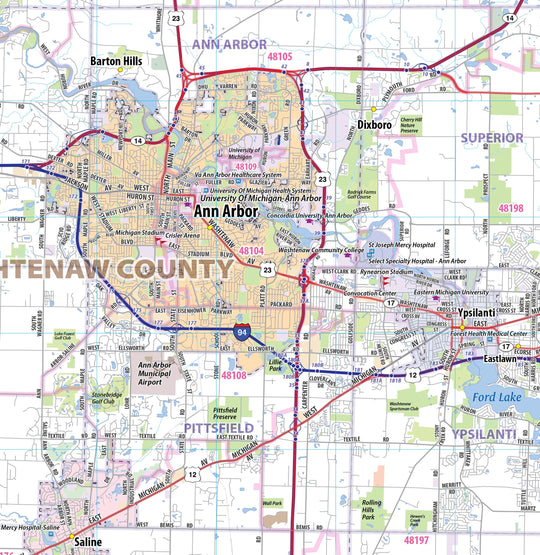 Greater Detroit Metro Area – American Map Store