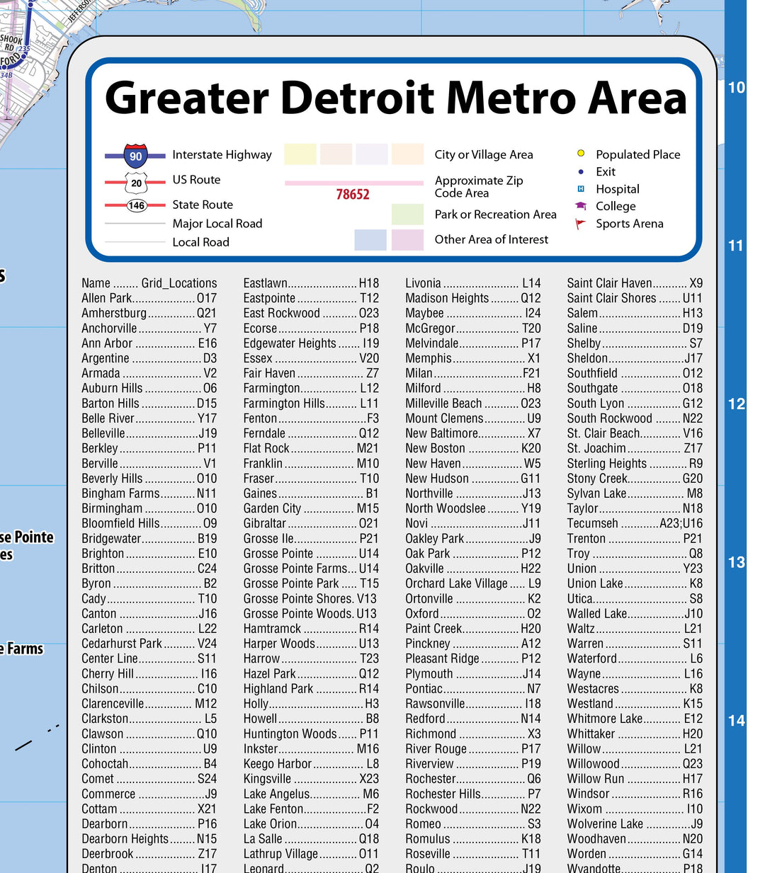 Greater Detroit Metro Area – American Map Store
