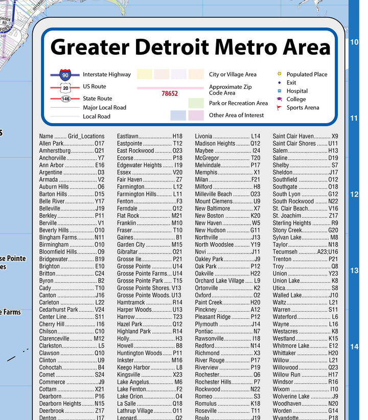 Greater Detroit Metro Area – American Map Store