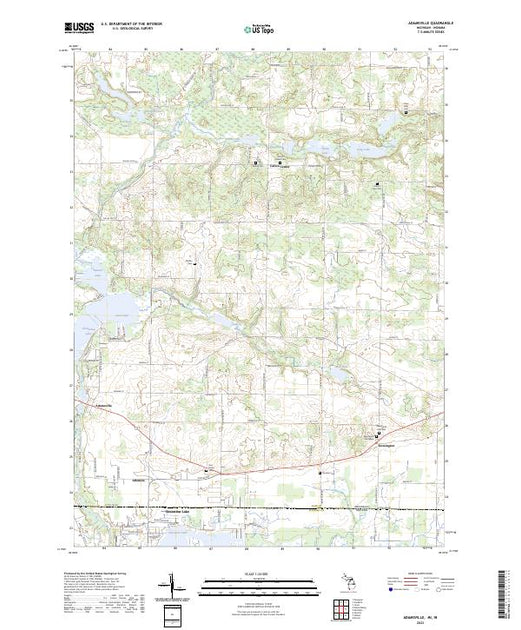US Topo 7.5-minute map for Adamsville MIIN – American Map Store