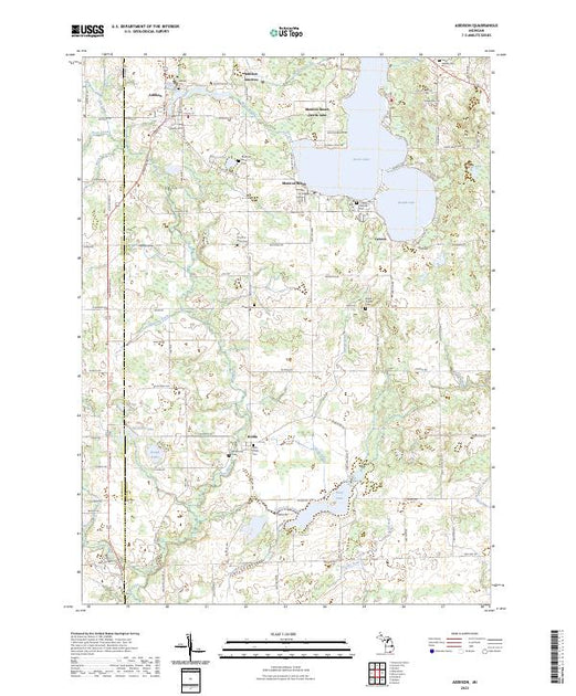 US Topo 7.5-minute map for Addison MI – American Map Store