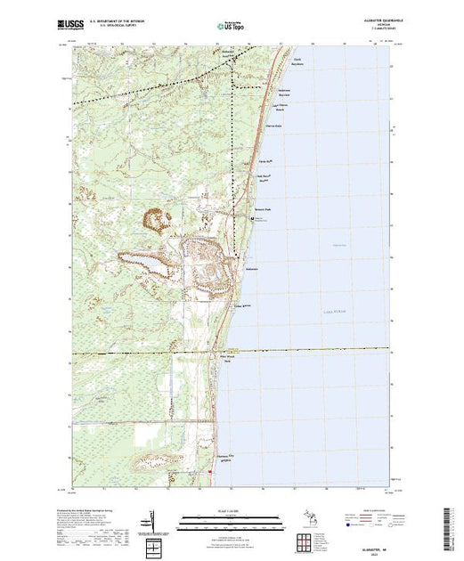 US Topo 7.5-minute map for Alabaster MI – American Map Store