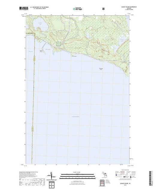 US Topo 7.5-minute map for Albany Island MI – American Map Store