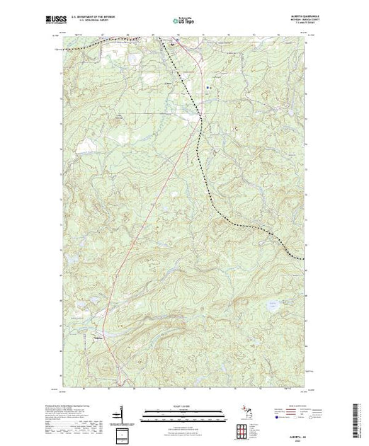 US Topo 7.5-minute map for Alberta MI – American Map Store
