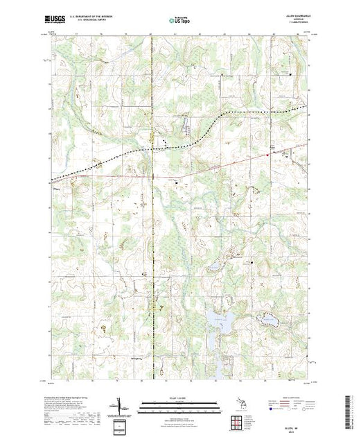 US Topo 7.5-minute map for Allen MI – American Map Store