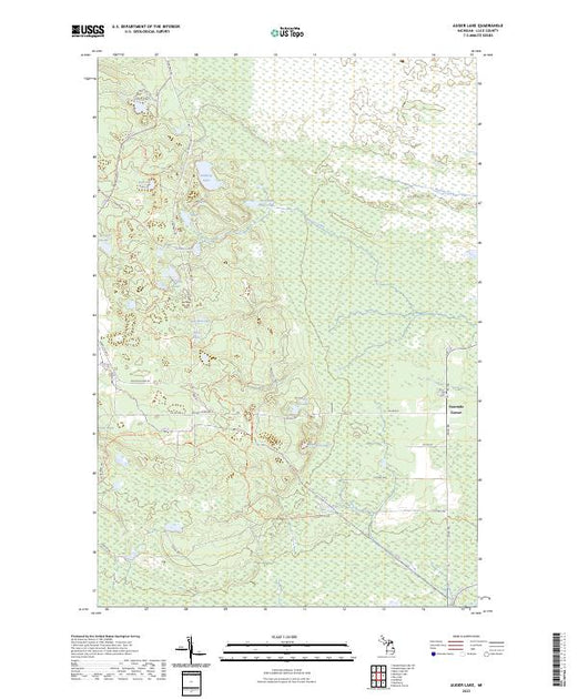 US Topo 7.5-minute map for Auger Lake MI – American Map Store
