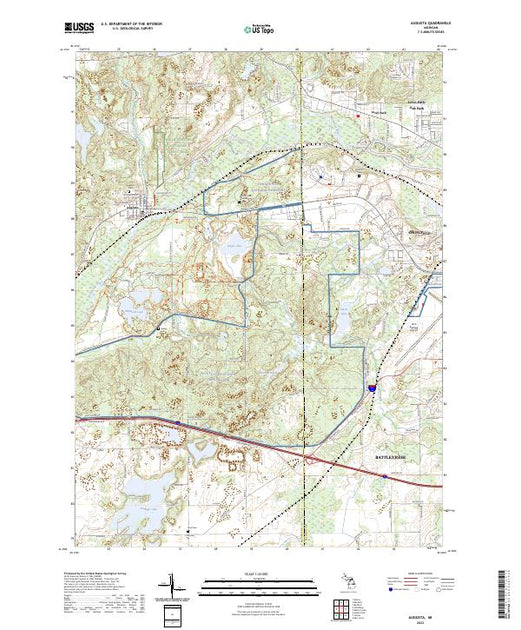 US Topo 7.5-minute map for Augusta MI – American Map Store