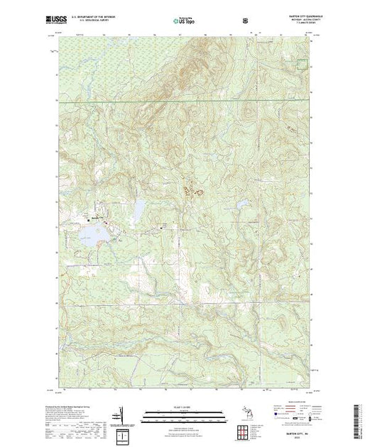 US Topo 7.5-minute map for Barton City MI – American Map Store