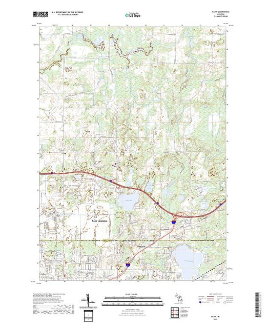 US Topo 7.5-minute map for Bath MI – American Map Store