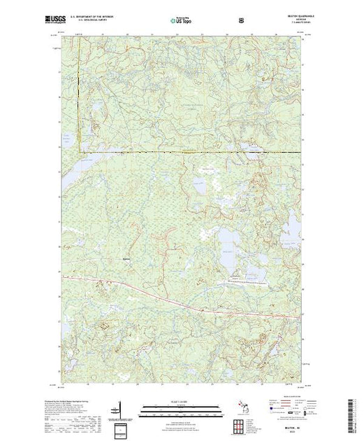 US Topo 7.5-minute map for Beaton MI – American Map Store