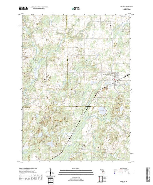 US Topo 7.5-minute map for Bellevue MI – American Map Store