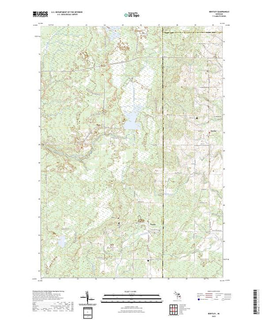 US Topo 7.5-minute map for Bentley MI – American Map Store