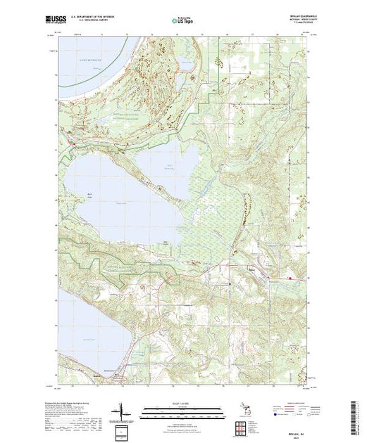 US Topo 7.5-minute map for Beulah MI – American Map Store