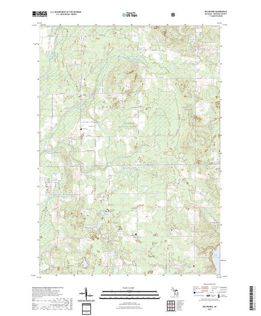 US Topo 7.5-minute map for Big Prairie MI – American Map Store