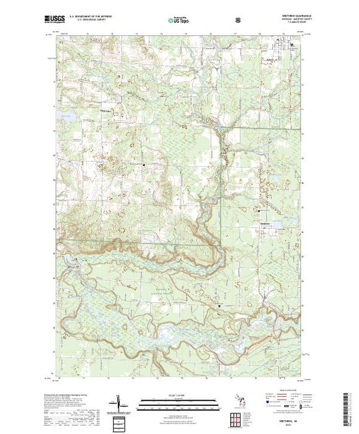 US Topo 7.5-minute map for Brethren MI – American Map Store