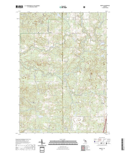 US Topo 7.5-minute map for Bristol MI – American Map Store