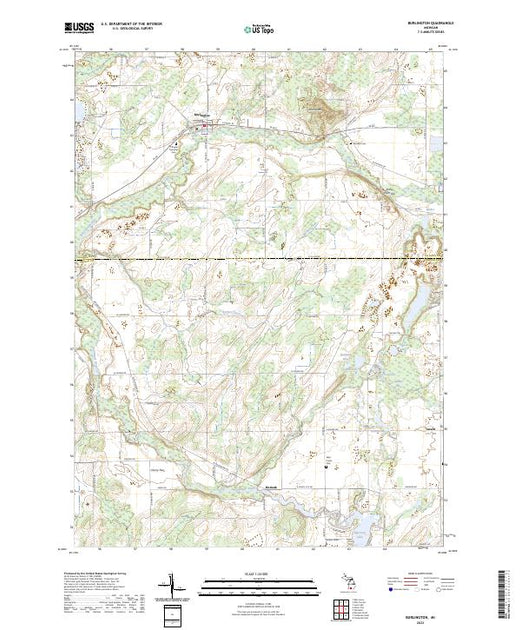 US Topo 7.5-minute map for Burlington MI – American Map Store
