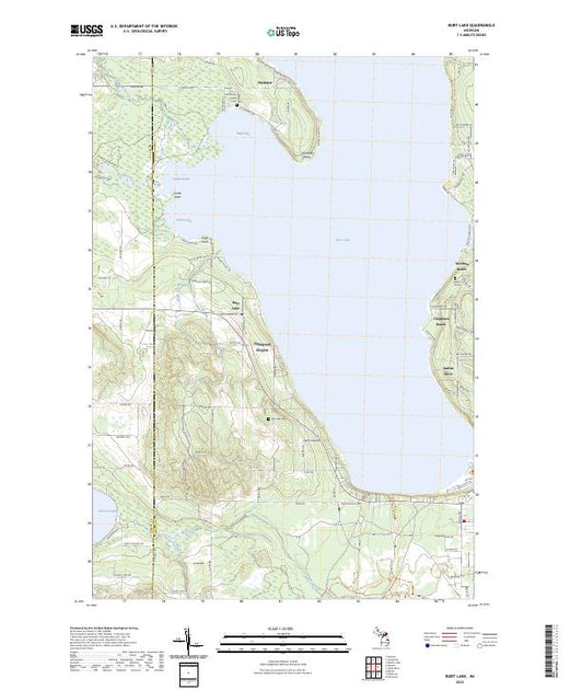 US Topo 7.5-minute map for Burt Lake MI – American Map Store