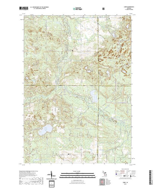 US Topo 7.5-minute map for Carr MI – American Map Store