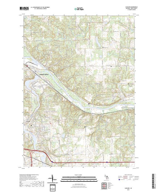US Topo 7.5-minute map for Cascade MI – American Map Store