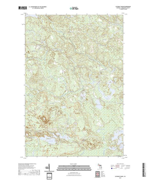 US Topo 7.5-minute map for Cataract Basin MI – American Map Store