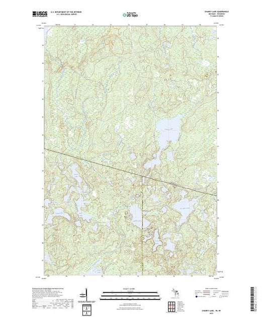 US Topo 7.5-minute map for Chaney Lake MIWI – American Map Store