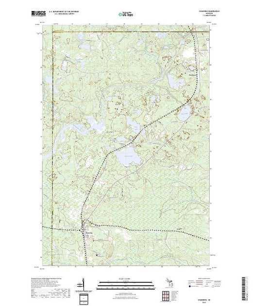 US Topo 7.5-minute map for Channing MI – American Map Store