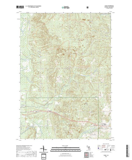 US Topo 7.5-minute map for Chase MI – American Map Store