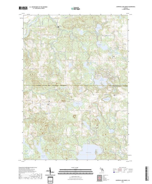 US Topo 7.5-minute map for Chippewa Lake North MI – American Map Store