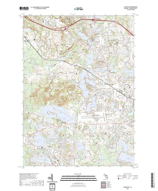 US Topo 7.5-minute map for Clarkston MI – American Map Store