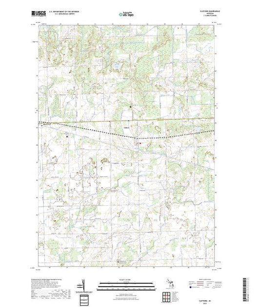 US Topo 7.5-minute map for Clifford MI – American Map Store