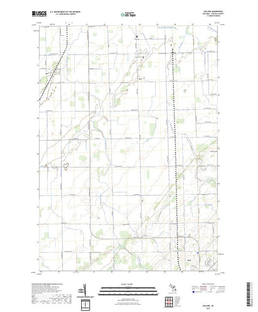 US Topo 7.5-minute map for Colling MI – American Map Store