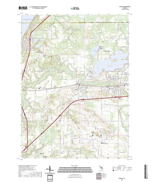 US Topo 7.5-minute map for Coloma MI – American Map Store